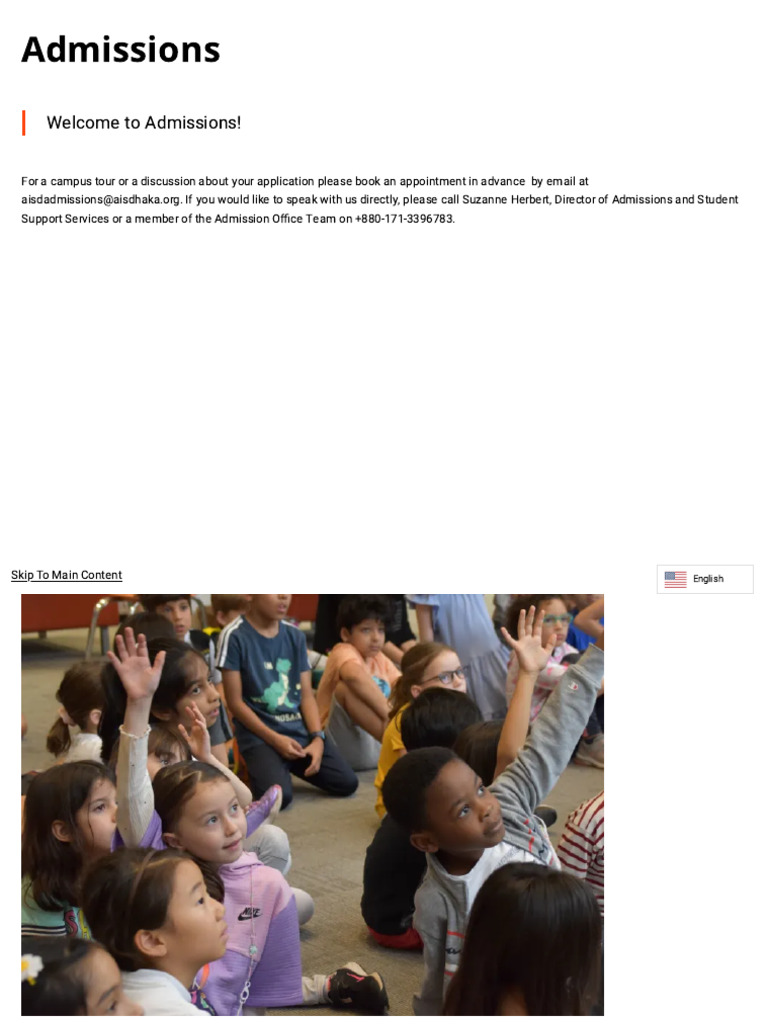 Admissions - American International School Dhaka | PDF