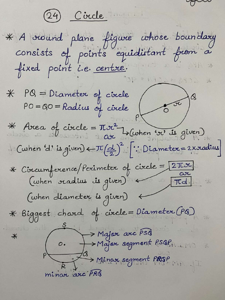 Circles Handwritten Notes by Manish Sir - Compressed | PDF