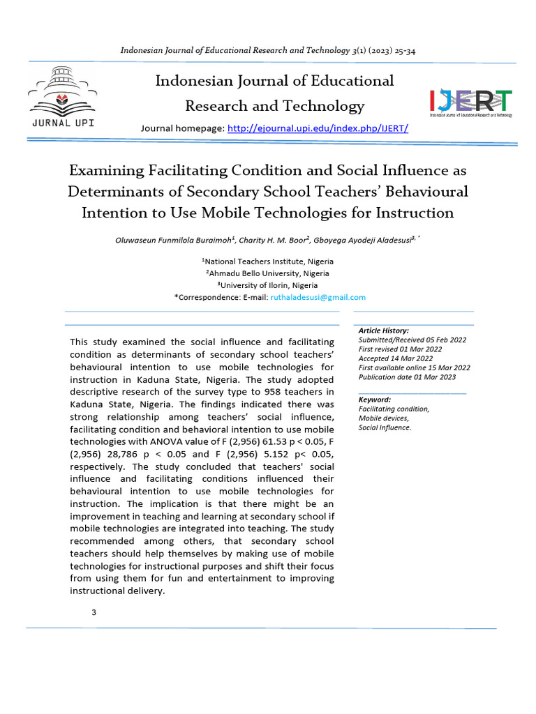 Indonesian Journal of Educational Research and Technology: Eachers ...
