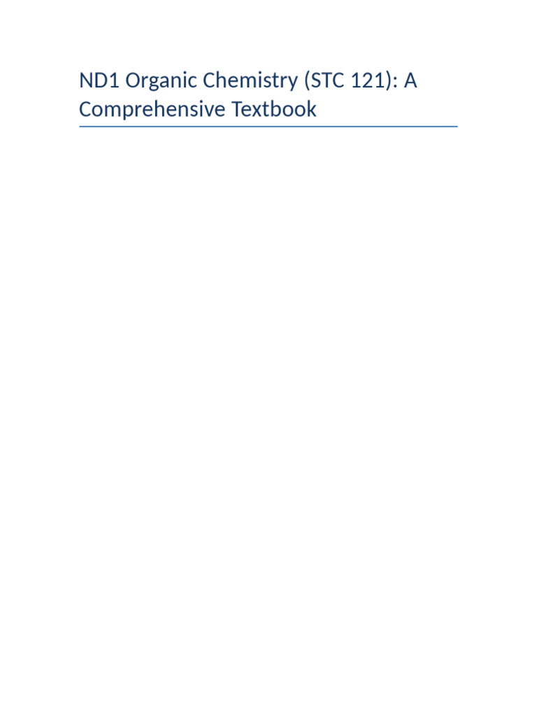 STC 121 Organic Chemistry Overview | PDF | Organic Chemistry | Chemistry