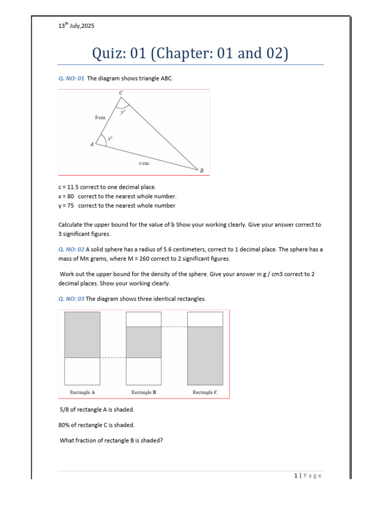 Quiz 1 | PDF
