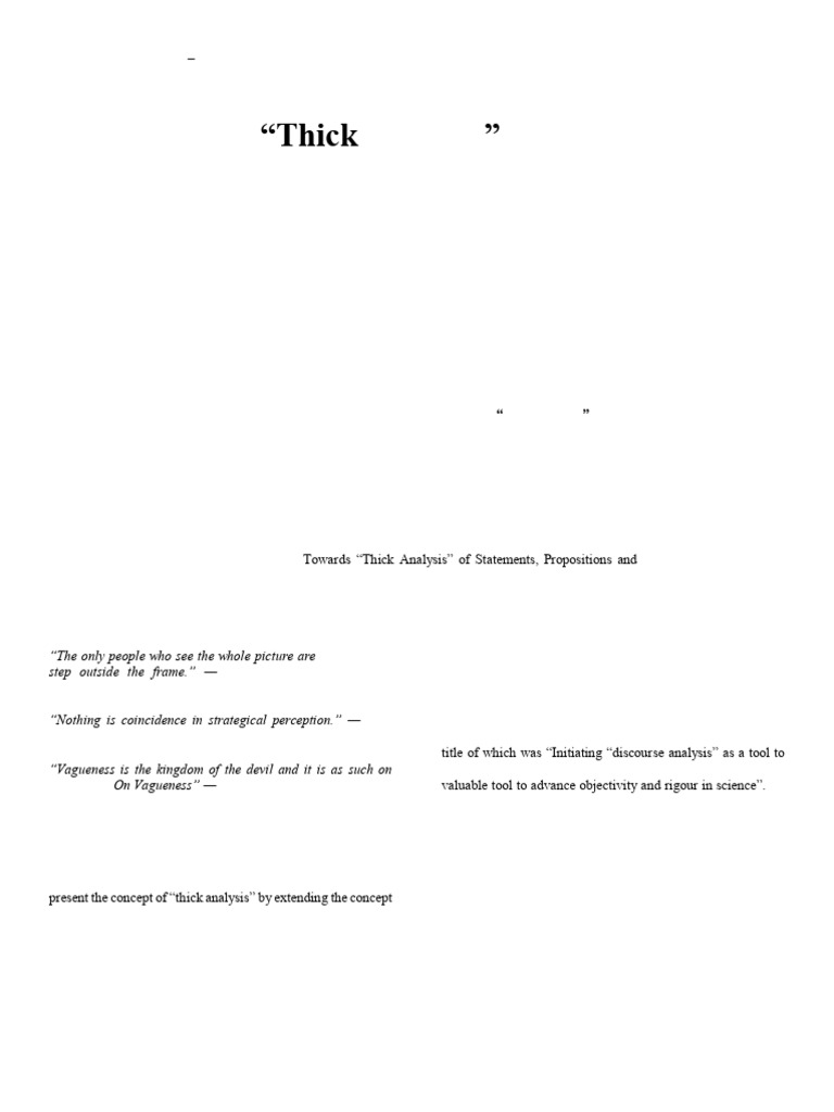 Thick Analysis in Research Methodology | PDF | Axiom | Logic