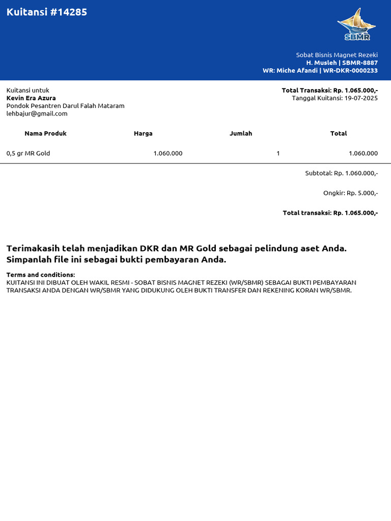 Terimakasih Telah Menjadikan DKR Dan MR Gold Sebagai Pelindung Aset ...