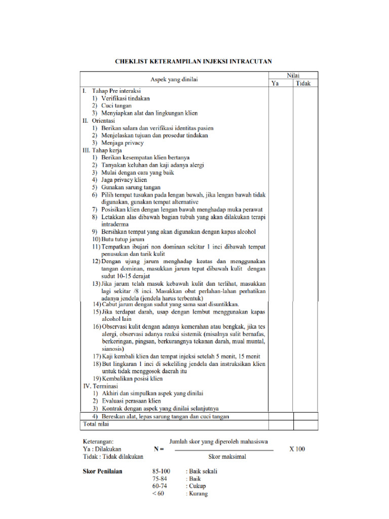SOP Pemeriksaan Alergi (Skin Test) | PDF