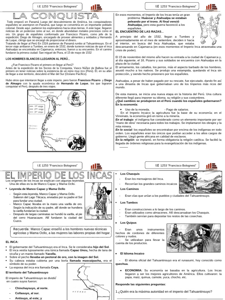 Conquista del Perú: Pizarro y los Incas | PDF | Imperio Inca ...