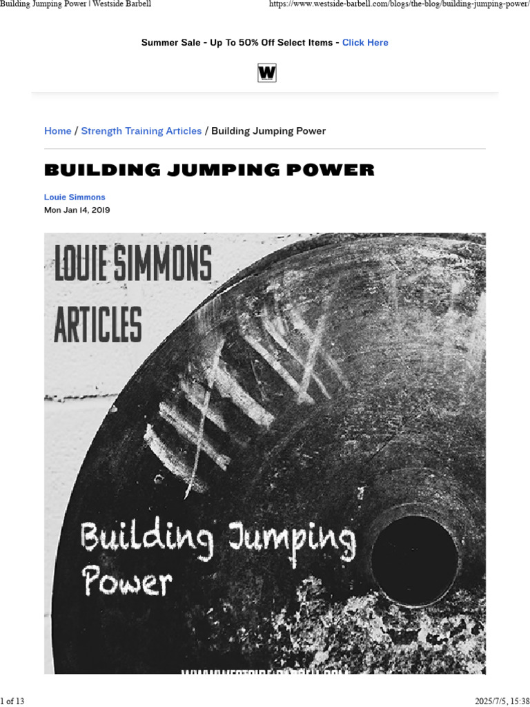 Building Explosive Jumping Power | PDF | Strength Training | Management ...