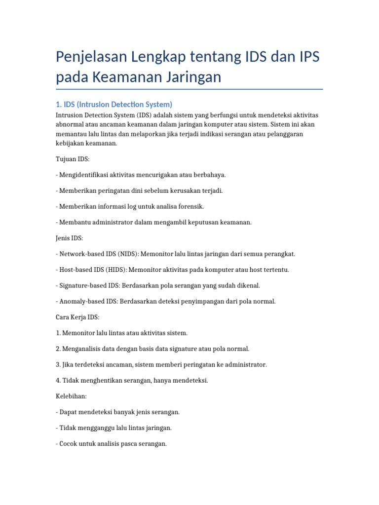 Penjelasan IDS Dan IPS | PDF