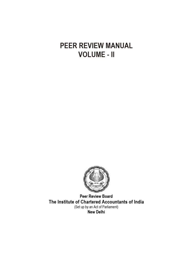 ICAI Peer Review Manual Volume II | PDF | Audit | Securities (Finance)