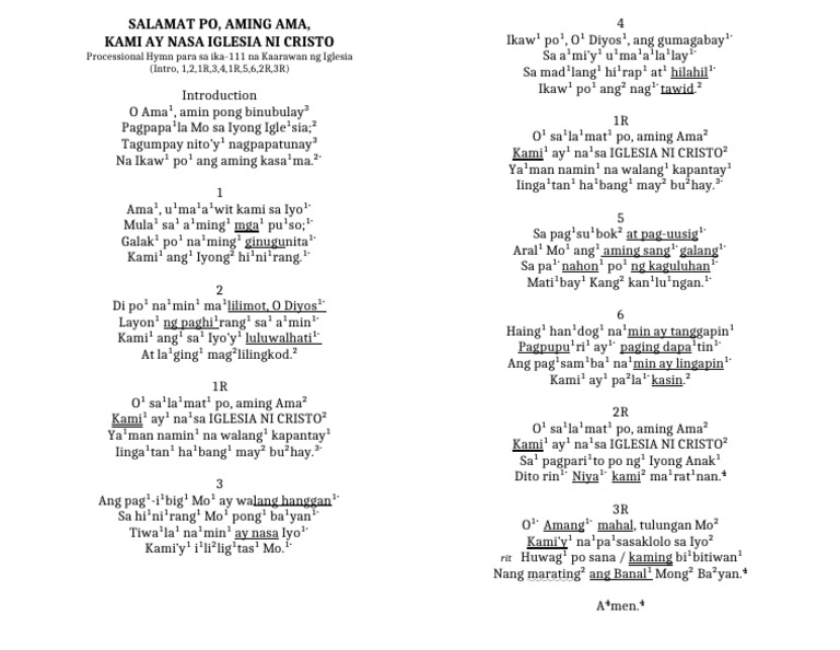 Processional Hymn Mid Year 2025 | PDF