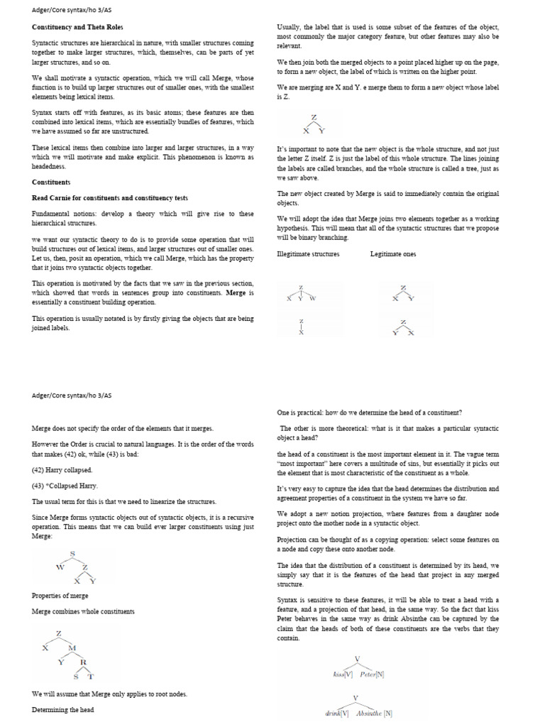 Constituency and Theta Roles in Syntax | PDF | Syntax | Lexical Semantics