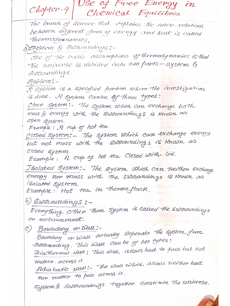 Chapter 4 Use of Free Energy and Chemical Equillibria | PDF