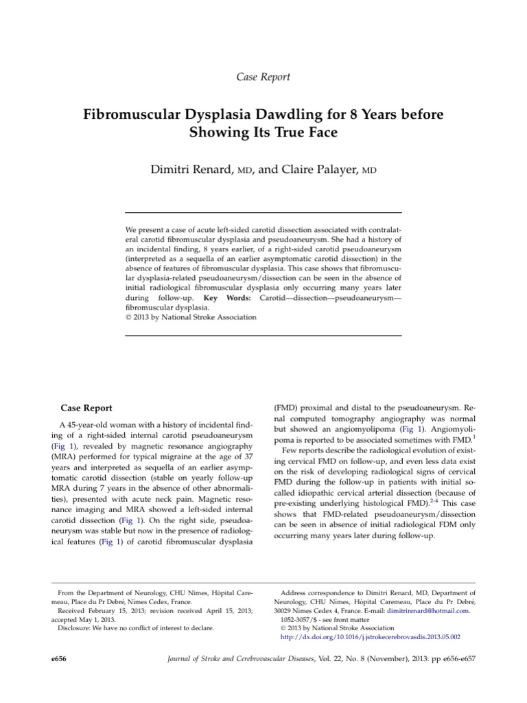 Fibromuscular Dysplasia Case Study | PDF | Clinical Medicine ...