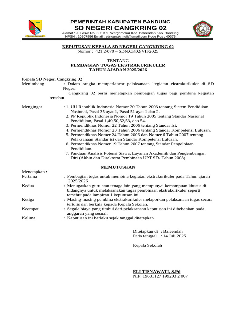 SK Ekskul 2025 | PDF