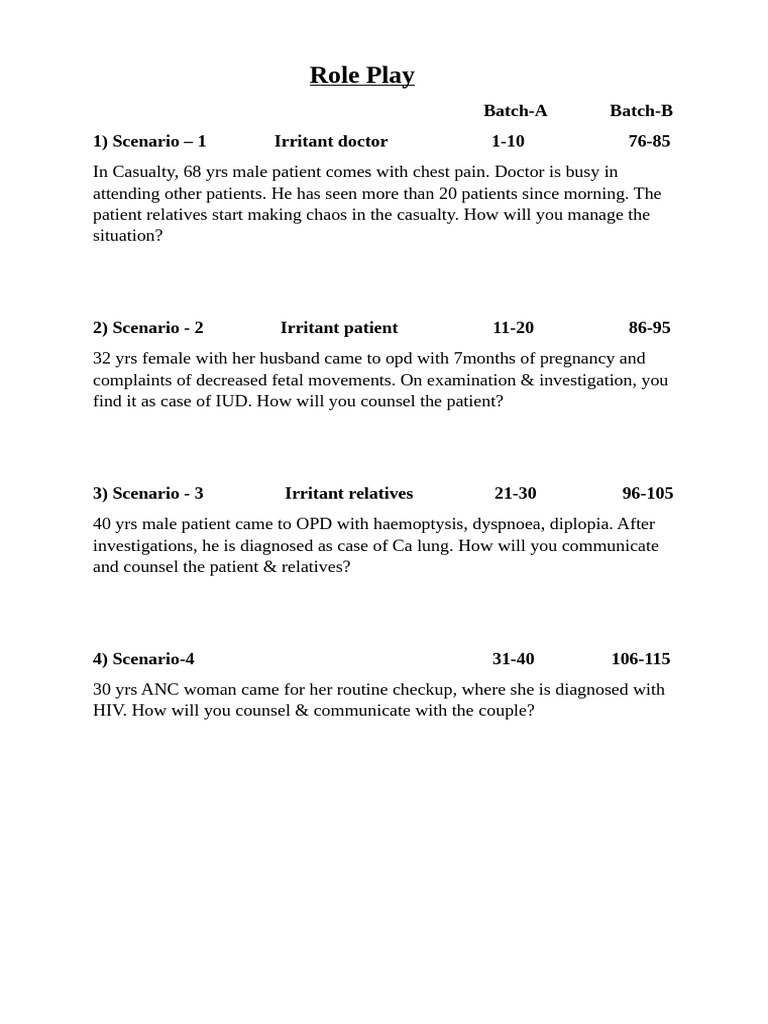 Role Play Pdf