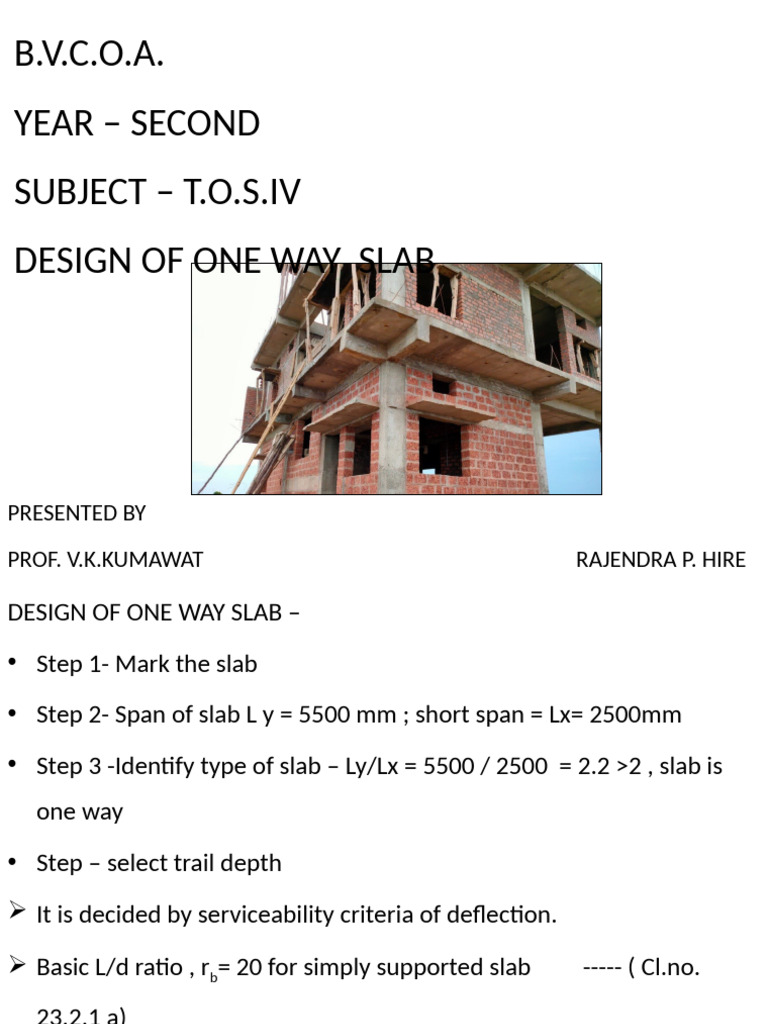 One Way Slab Design Guide | PDF | Mechanical Engineering | Structural ...
