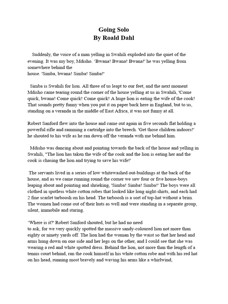 Passage Going Solo | PDF