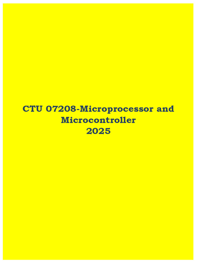 Microprocessor and Microcontroller Guide | PDF | Central Processing ...
