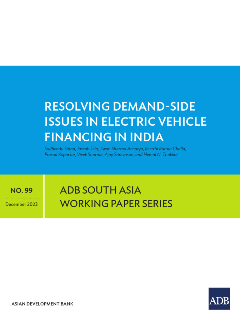 Sawp 099 Electric Vehicle Financing India | PDF | Electric Vehicle | Credit