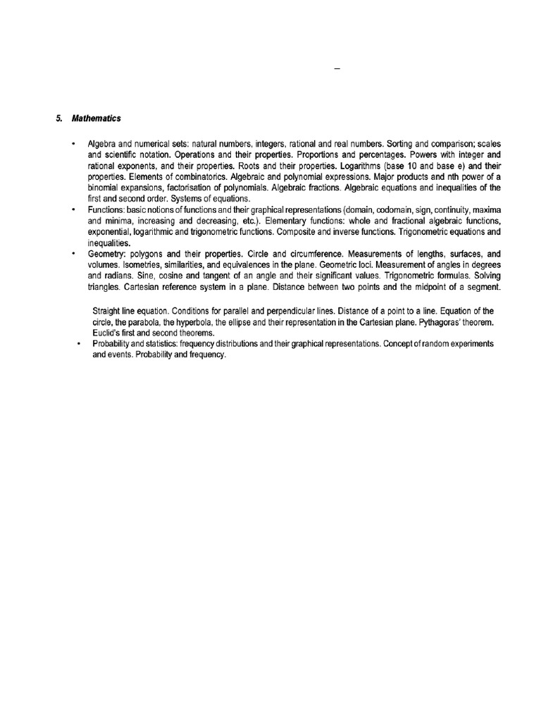 IMAT 2023 Mathematics Specification | PDF