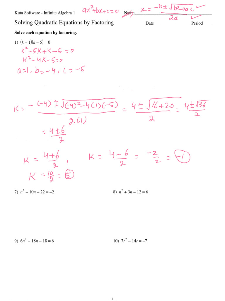 Annotated Solving Quadratic Factoring | PDF