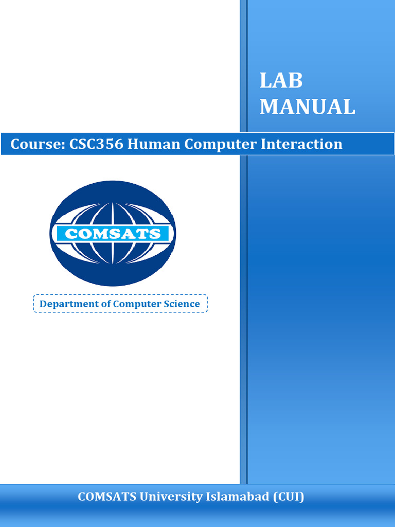 Lab Manual Csc356 Hci v2.0 | PDF | Usability | User Interface Design