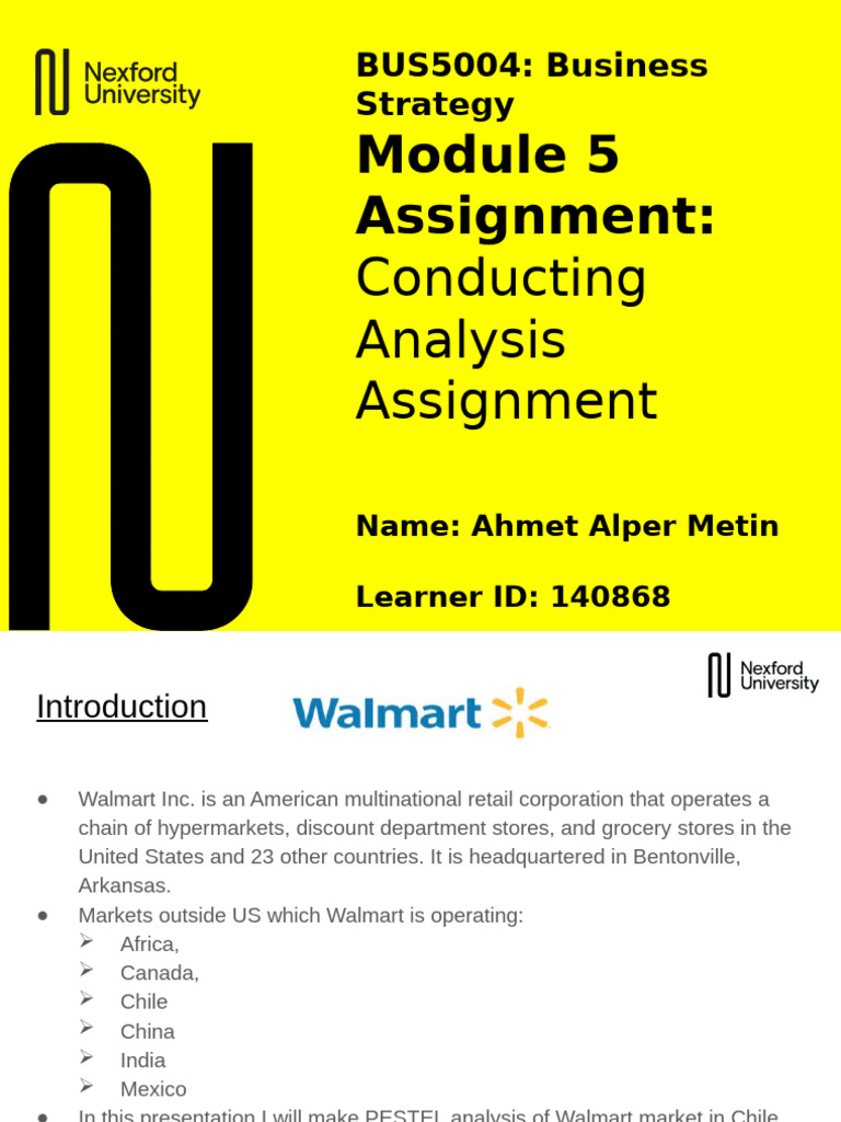 BUS5004 Module 5 Ahmet Alper Metin | PDF | Walmart | Chile