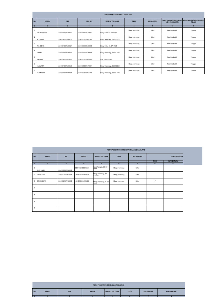 Rekap Pendataan PPKS 2025 | PDF