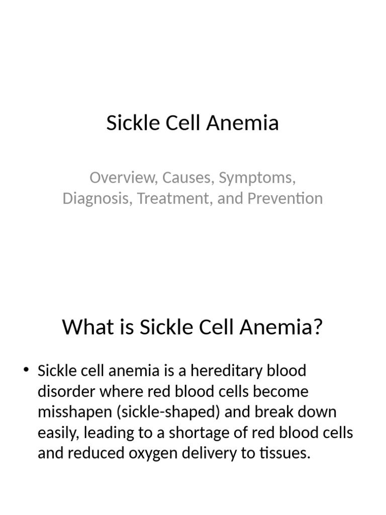 Sickle Cell Anemia Presentation | PDF