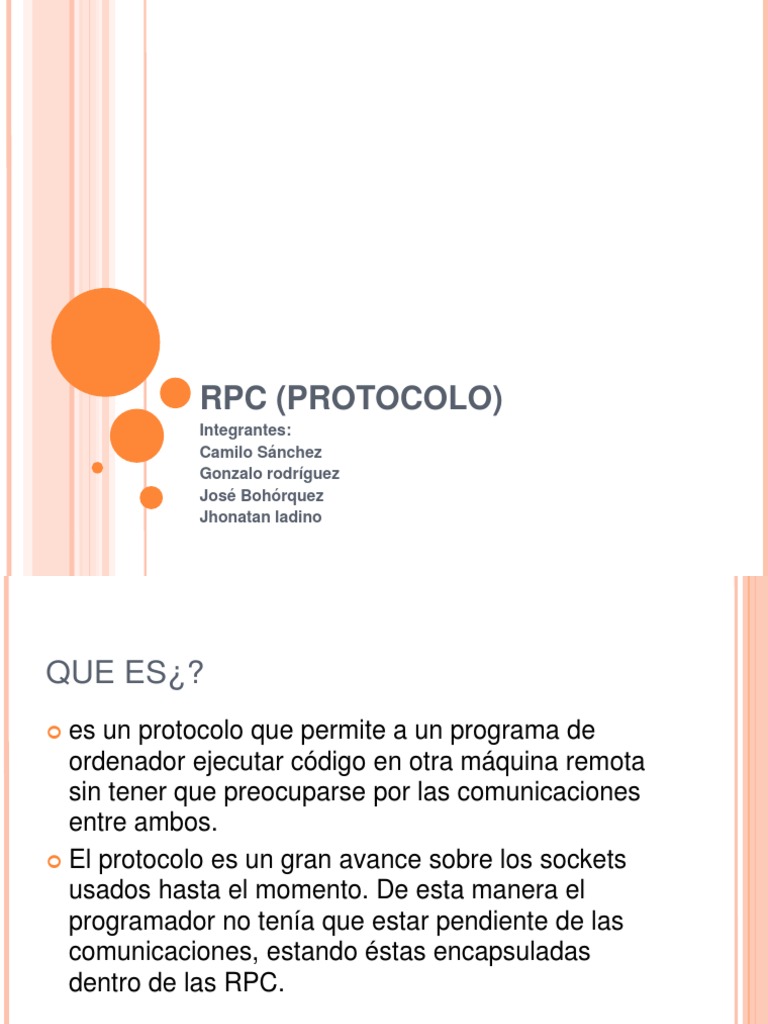 RPC (Protocolo) | Protocolos de comunicaciones | Software del sistema