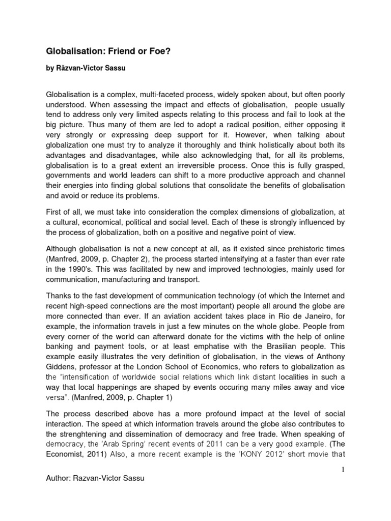 Globalisation: Pros and Cons Explained | PDF | Globalization | Economic Inequality