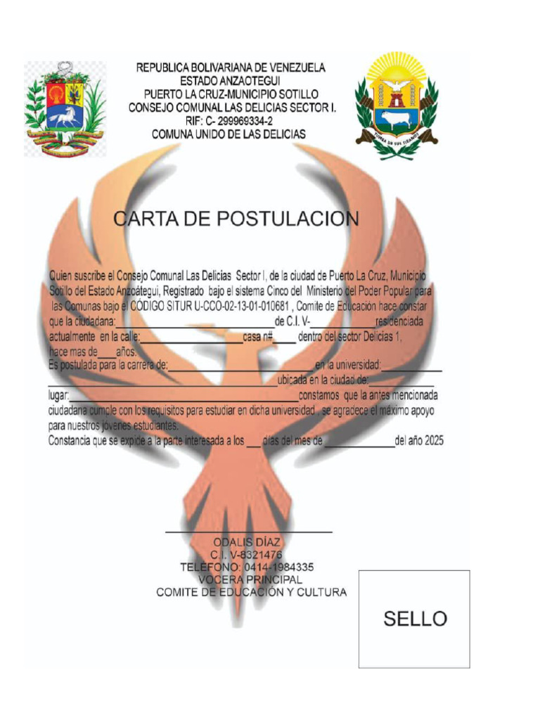 Carta de Postulación | PDF