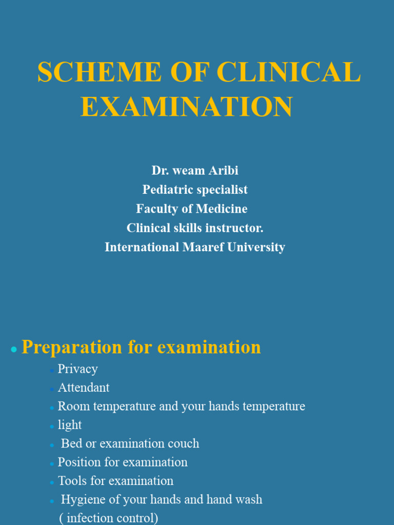 3 Scheme of Clinical Examination | PDF | Physical Examination | Medical ...