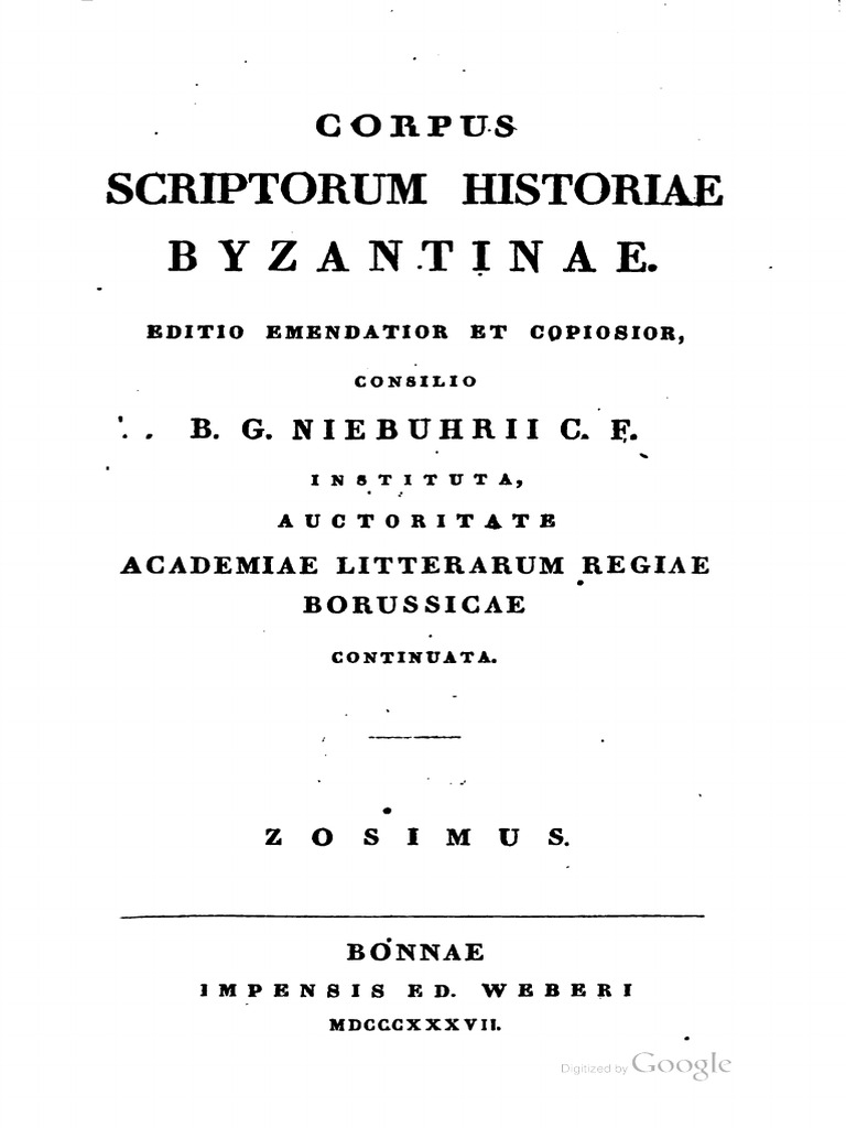 CSHB 50. Zosimus (1837) | PDF