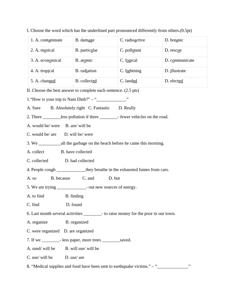 English Language Practice Test | PDF | Earthquakes | Seismology