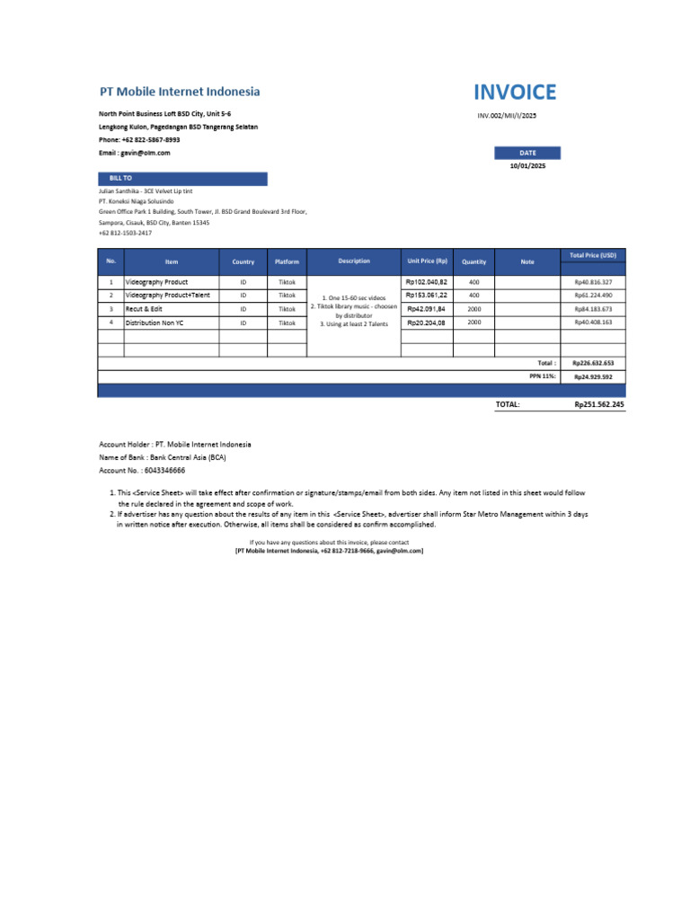 Inv.002.Mii.i.2025 - 3ce Velvet Liptint - Final | PDF | Banks