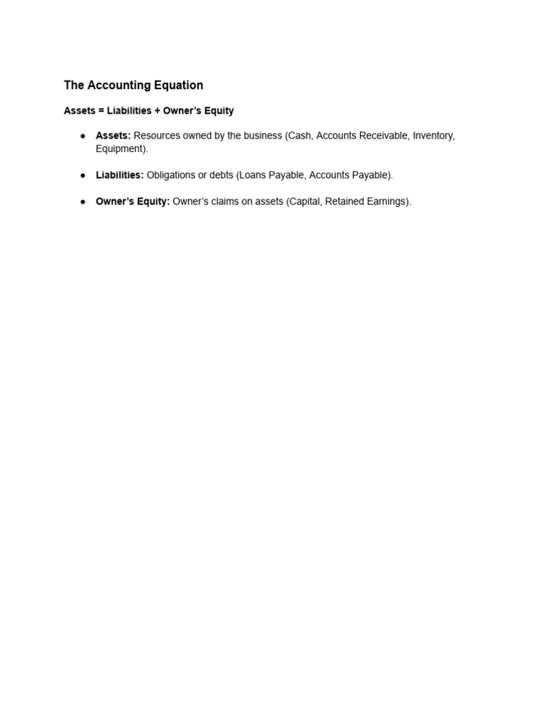 The Accounting Equation | PDF