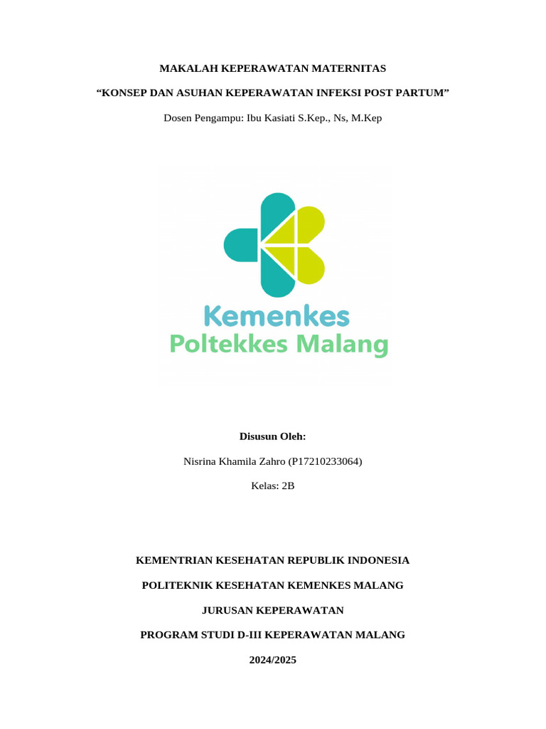 Asuhan Keperawatan Infeksi Post Partum | PDF