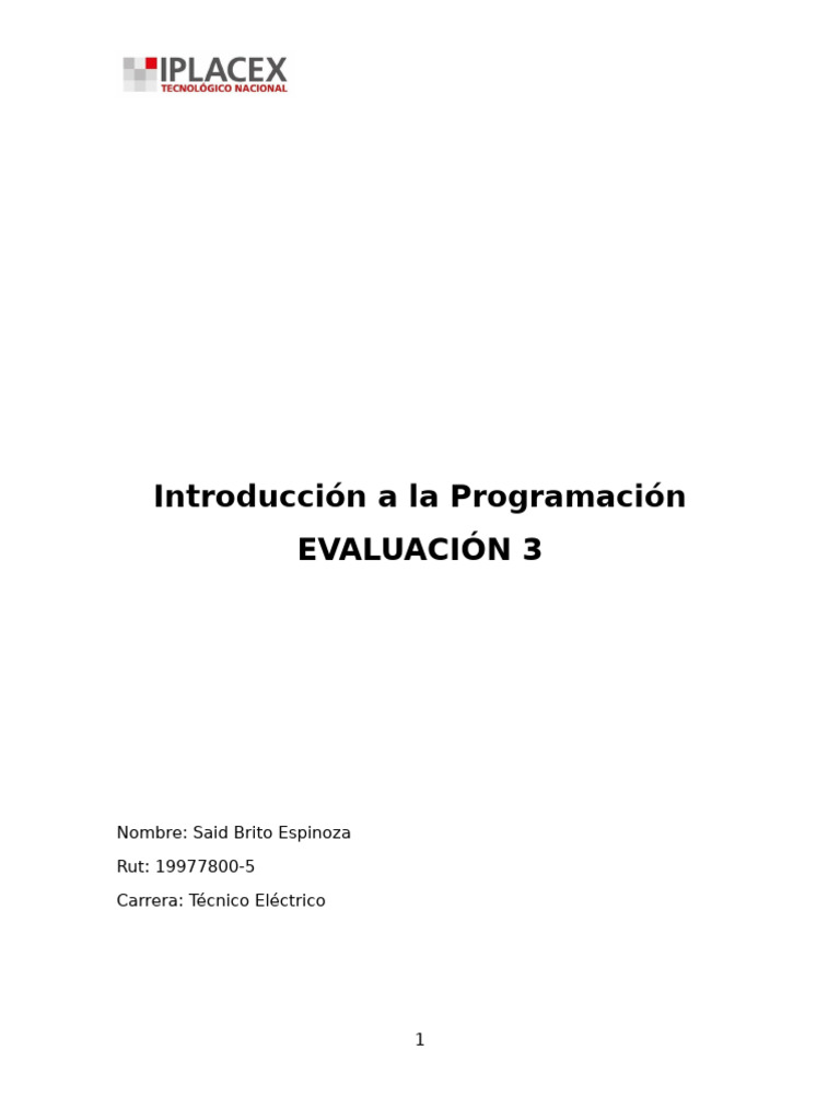 Evaluacion 3 Said Brito | PDF | Algoritmos | Programación de computadoras