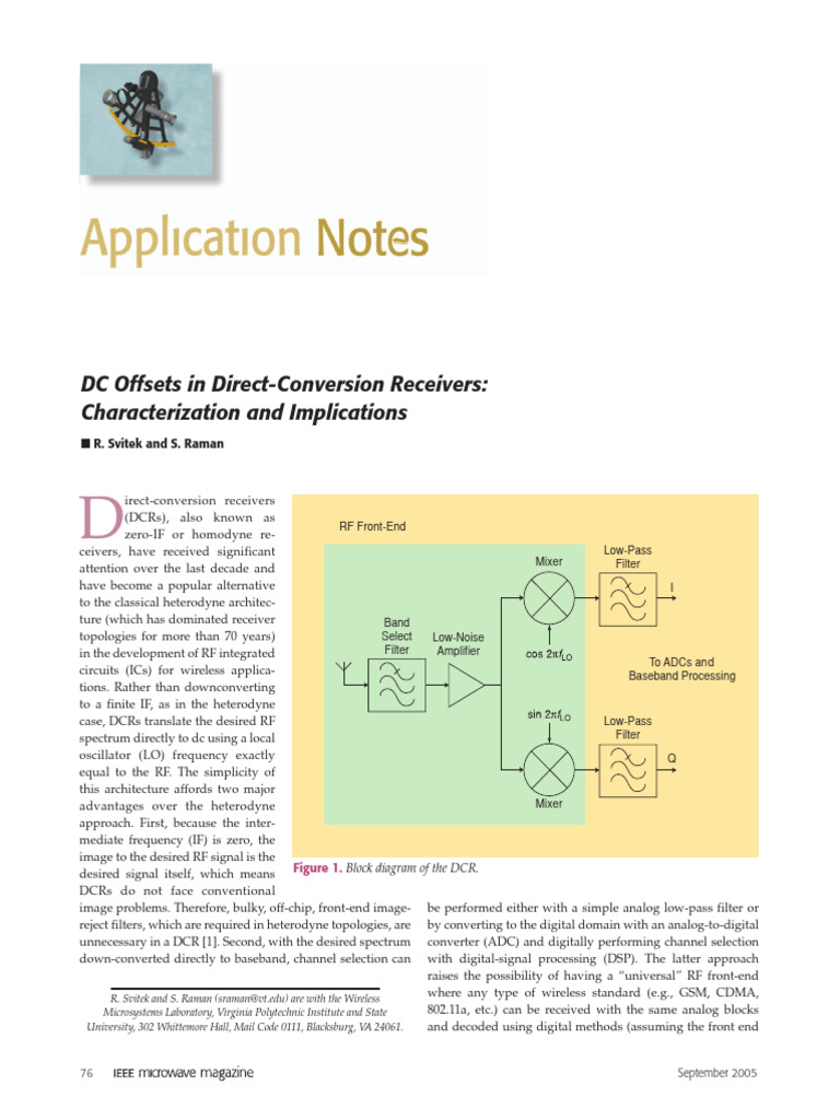 (DC DRC) DC Offsets in Direct-Conversion Receivers Characterization and ...