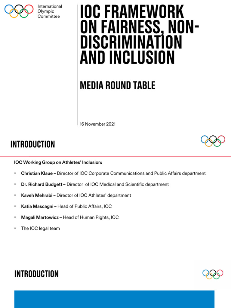 IOC Framework on Gender Inclusion | PDF | Gender | Gender Studies