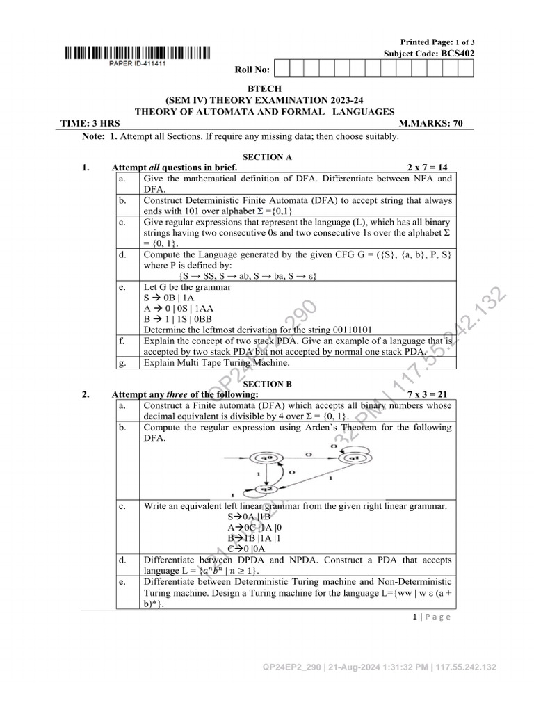 Aktu Tafl 2023-2024 | PDF