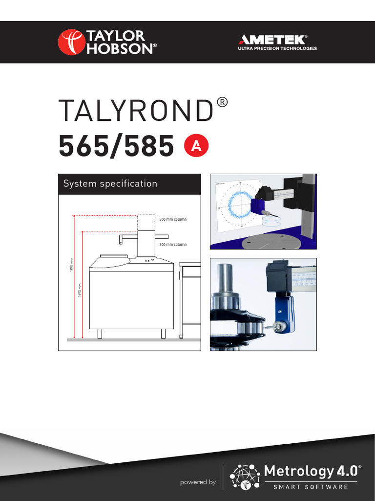 Talyrond® 565/585 System Specifications | PDF | Metrology