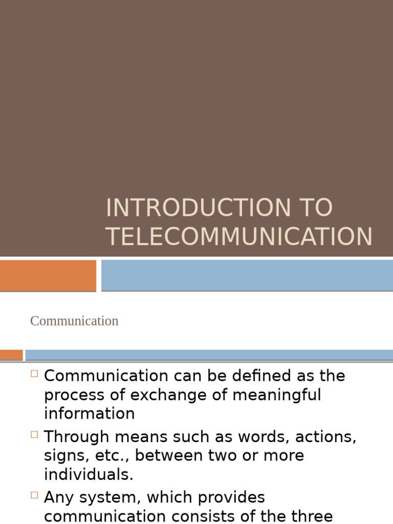Introduction to Telecommunication Basics | PDF