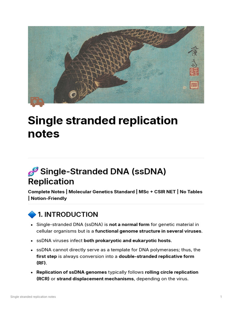 ssDNA Replication Mechanisms Explained | PDF | Dna Replication | Dna