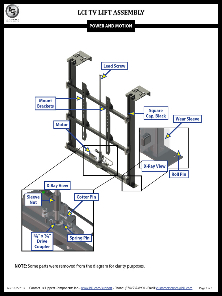 LCI TV Lift Assembly Guide | PDF