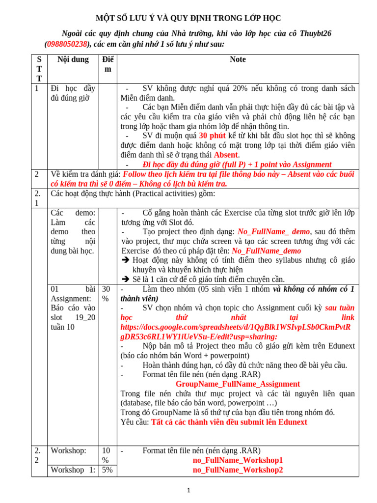 Important Note For PRJ301 | PDF