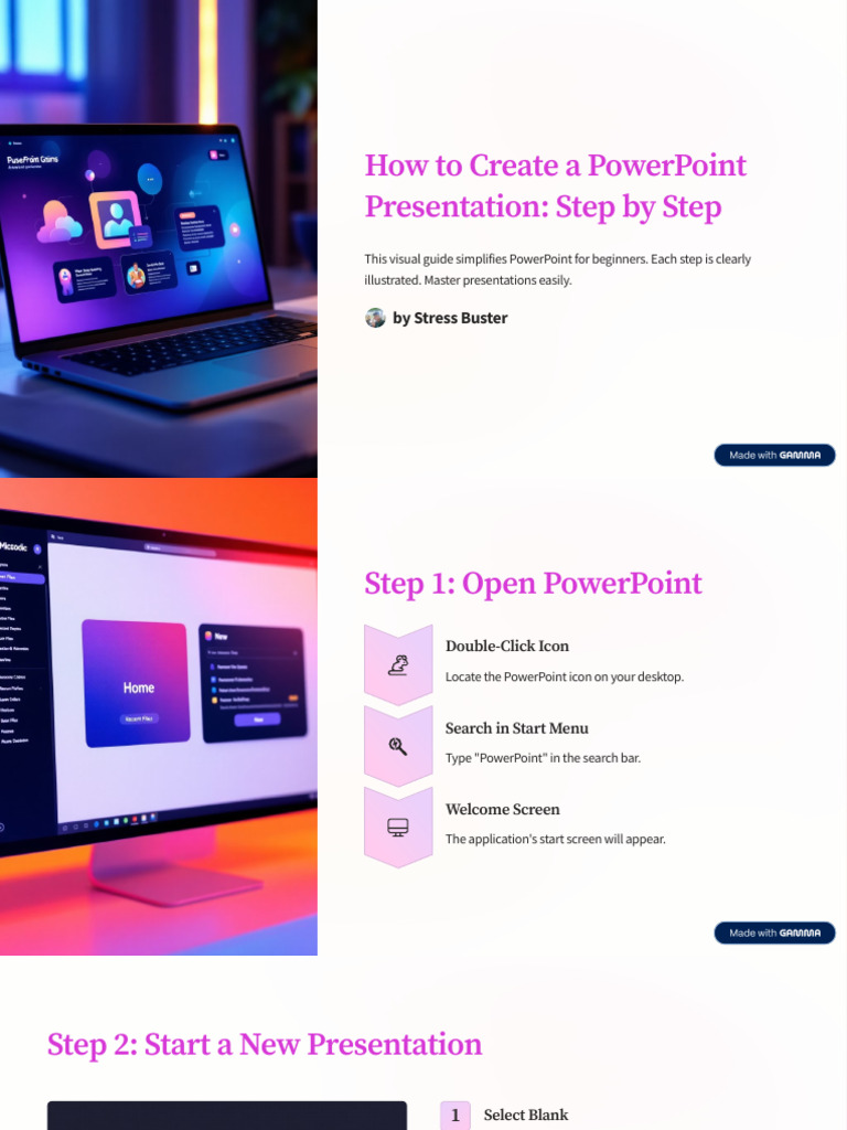 Step-by-Step PowerPoint Guide for Beginners | PDF | Icon (Computing ...