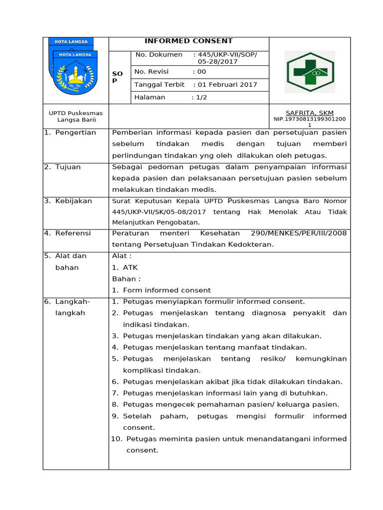 Prosedur Informed Consent Medis | PDF