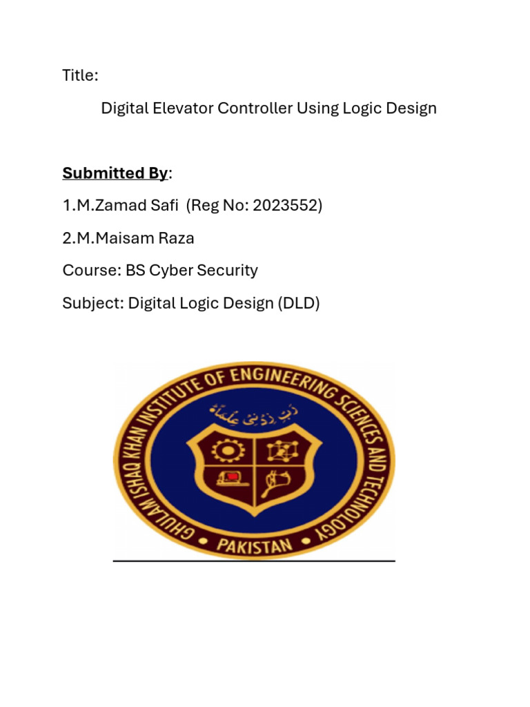 Digital Elevator Controller Project | PDF | Elevator | Logic Synthesis