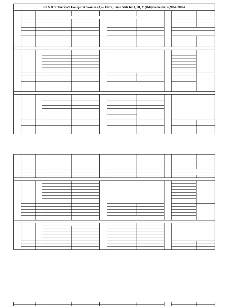 Master Time Table 2024 | PDF